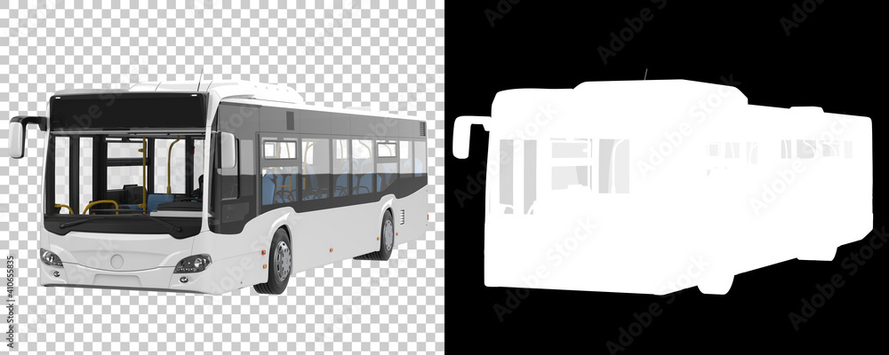 City bus isolated on background with mask. 3d rendering - illustration ...