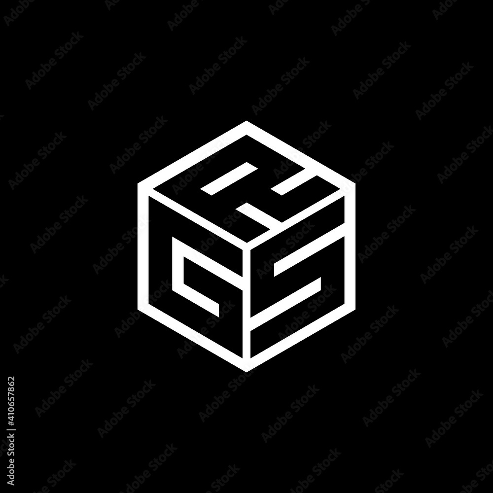 GSS letter logo design with black background in illustrator, cube logo ...