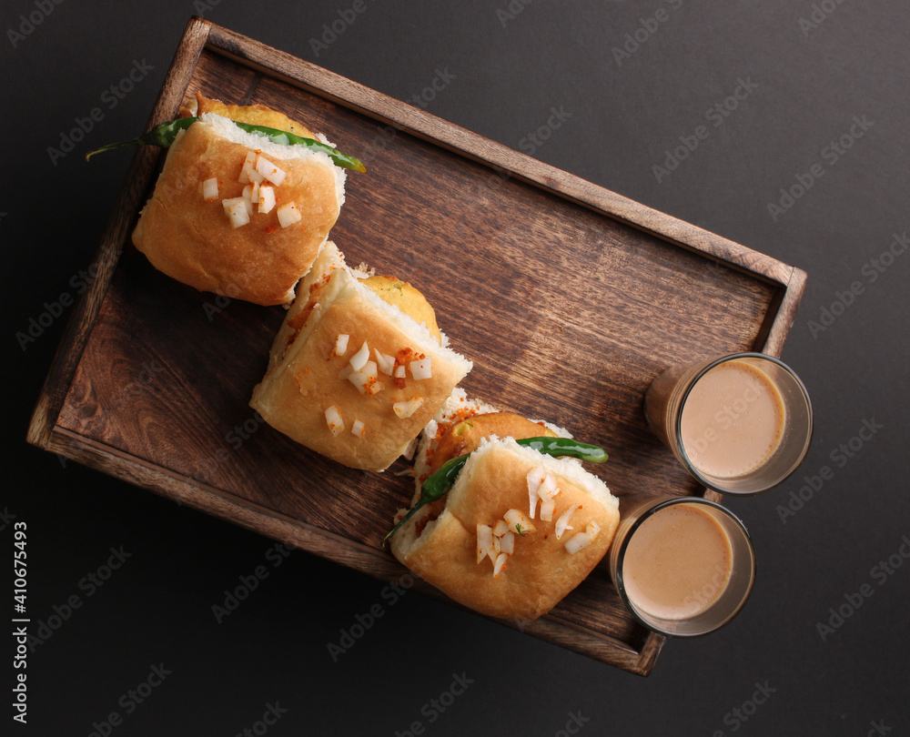 Masala cutting chai and Bombay vada paav is an indian burger. Potato ...