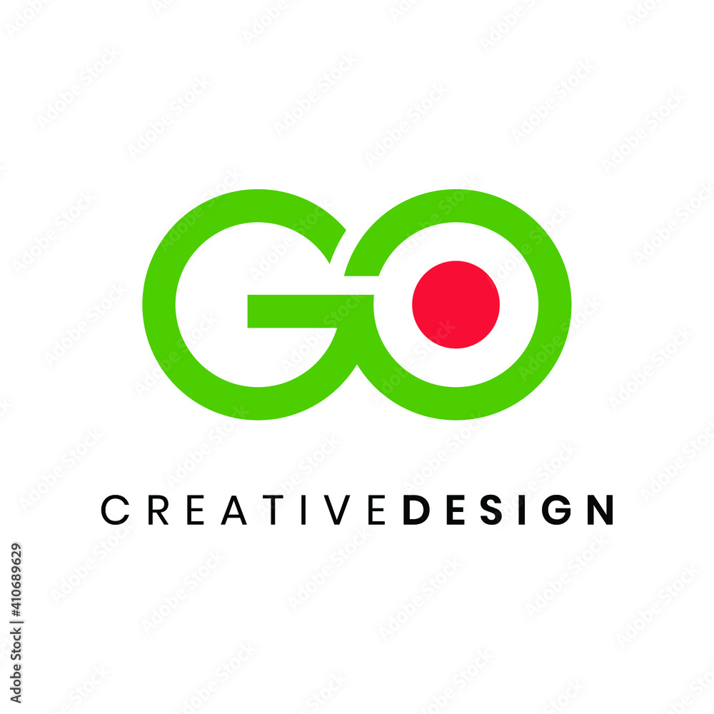 Modern letter GO logo design Stock Vector | Adobe Stock