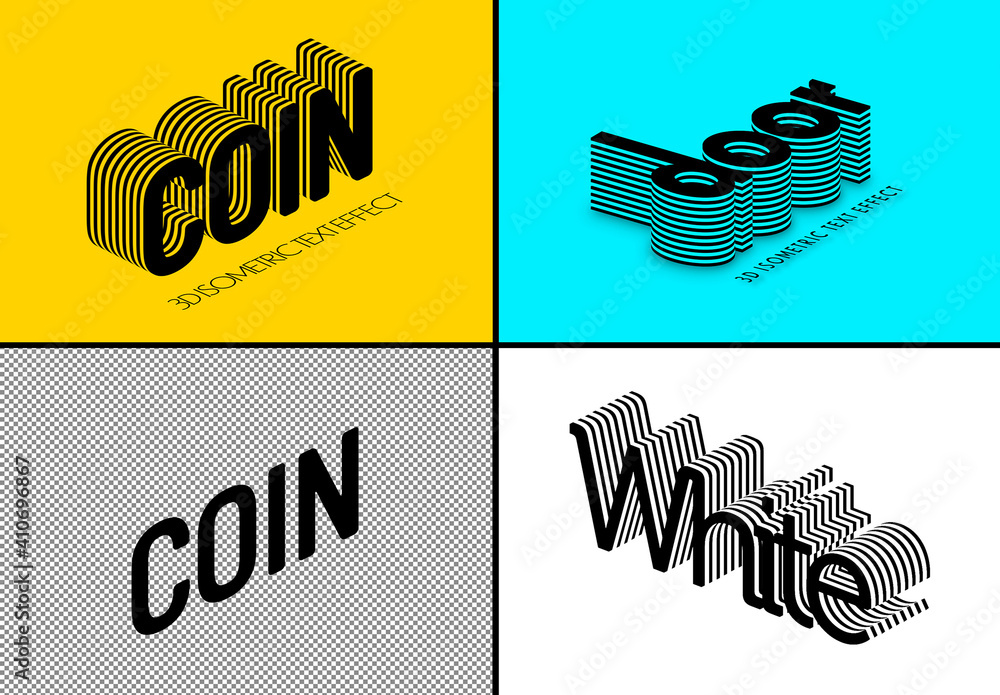 3D Isometric Text Effect Mockup Stock Template | Adobe Stock