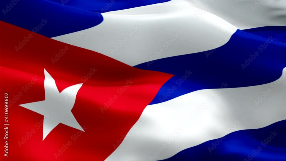 Cuban flag waving in wind video footage Full HD. Realistic Cuban Flag ...