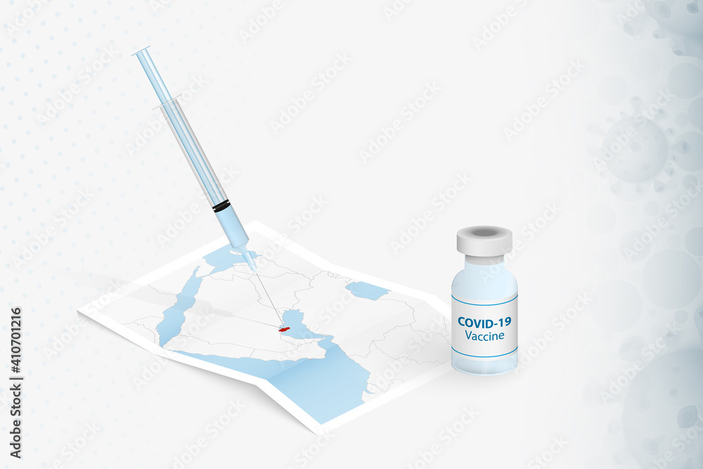 Qatar Vaccination, Injection with COVID-19 vaccine in Map of Qatar ...