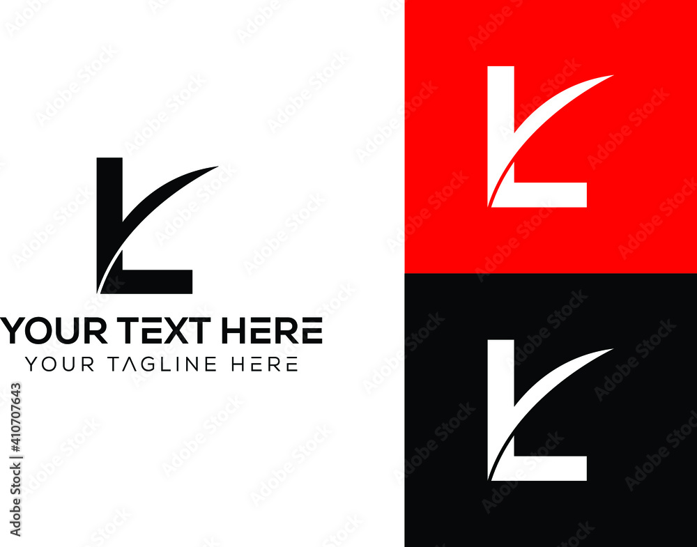 L Logo. L Letter Logo Design. Letter Design Vector with Red and Black ...