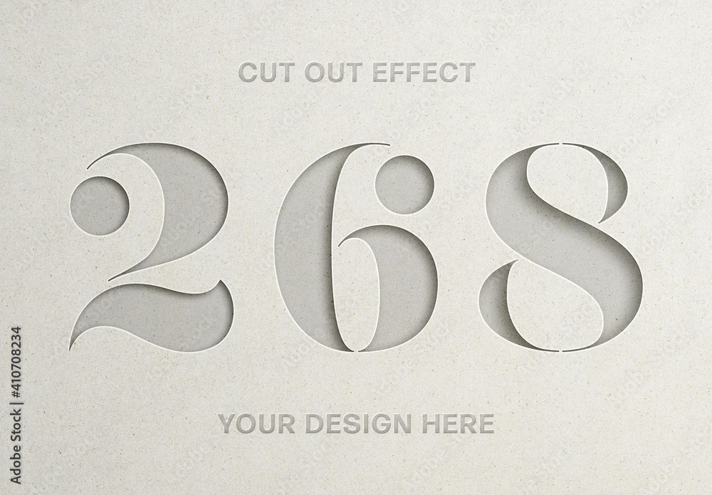 Paper Cut Out Text Effect Mockup Stock Template | Adobe Stock