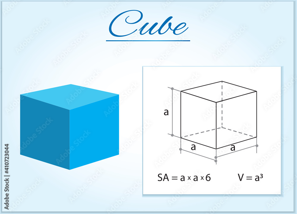 Vetor de Cube. Image of volumetric geometrical figure with examples of ...