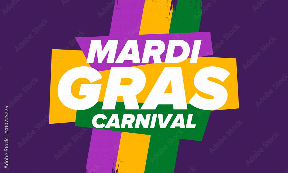 Mardi Gras Carnival in New Orleans. Fat Tuesday. Traditional holiday ...