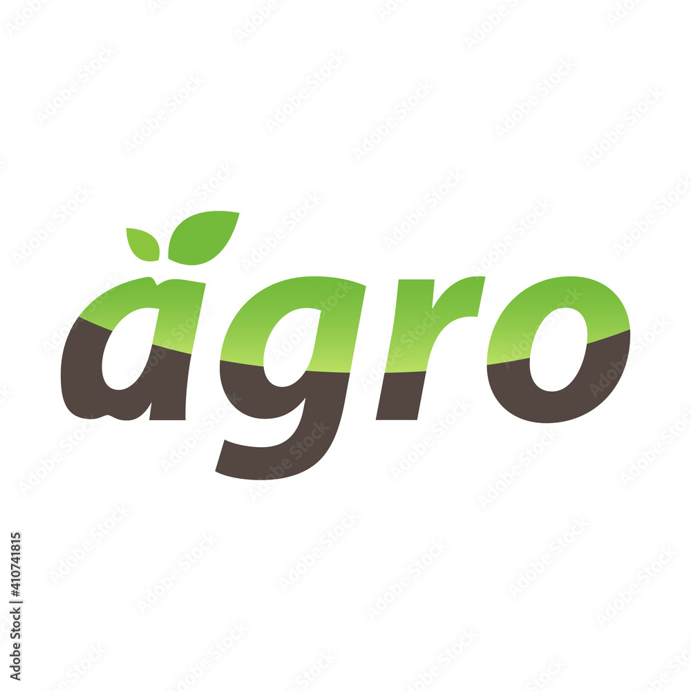 Vector AGRO logo isolated on white background. Green plant theme with ...