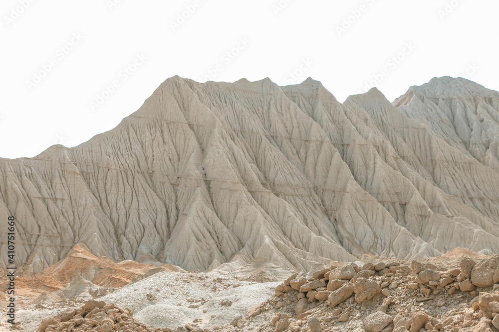 Beautiful scenery of sandy relief mountains in the desert Stock Photo ...