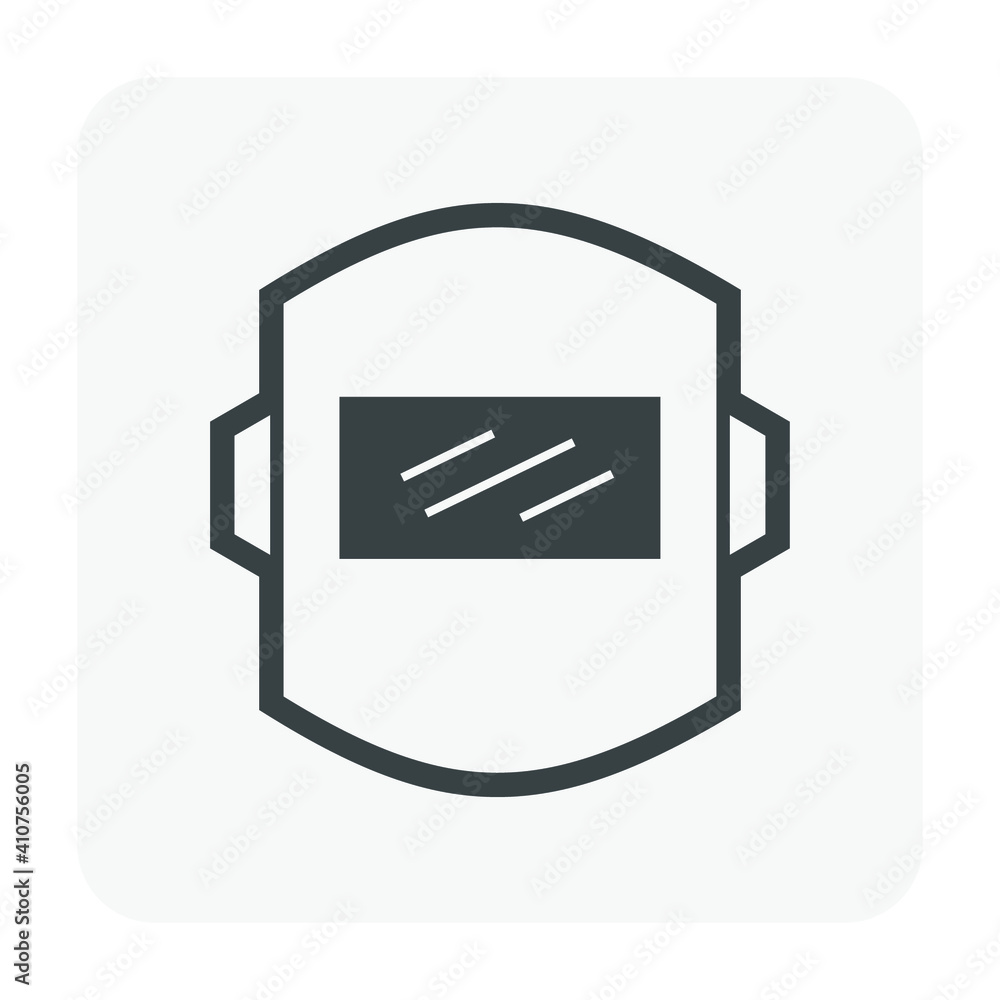 Welding mask or welder mask icon. That is personal protective equipment ...