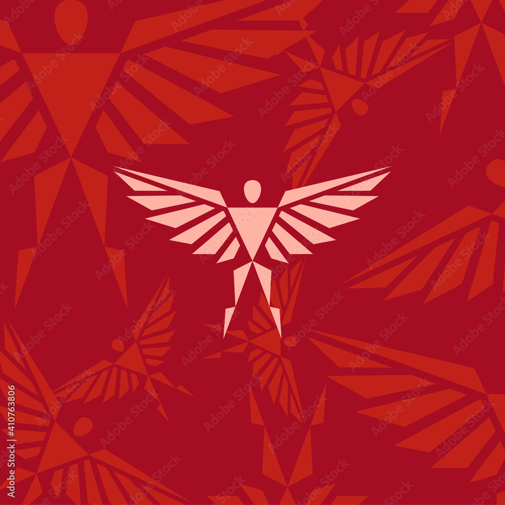 Creative angel shape with combination triangle for logo icon. Available ...