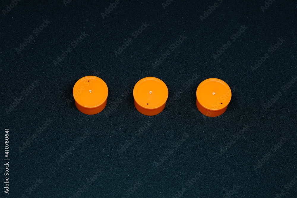 Medicine bottle cap on black background , From injection molding ...