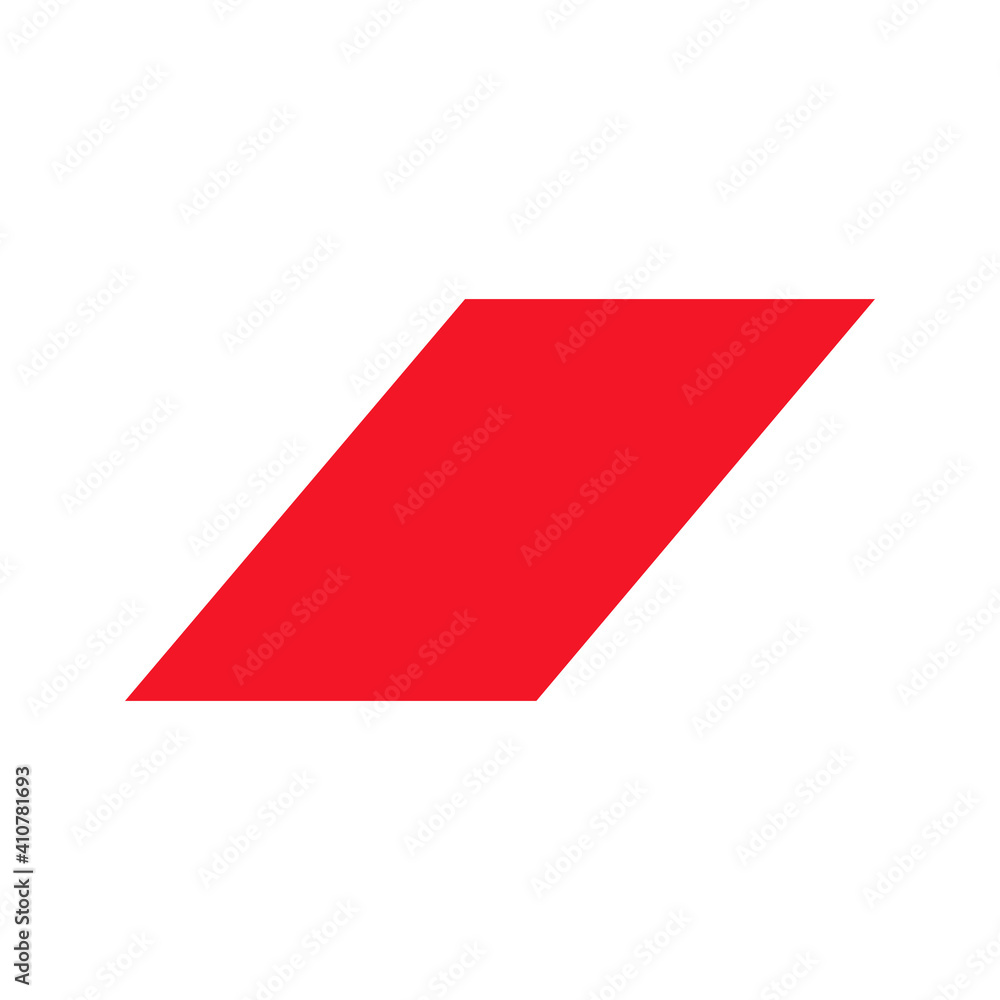 red parallelogram basic simple shapes isolated on white background ...