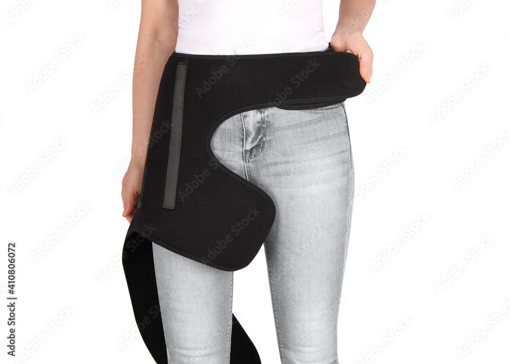 Hip Support Brace. Bandage protector on the hip joint. Medical ...