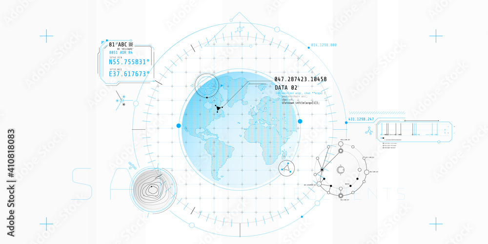 Design of a futuristic software interface for tracking an object on the ...