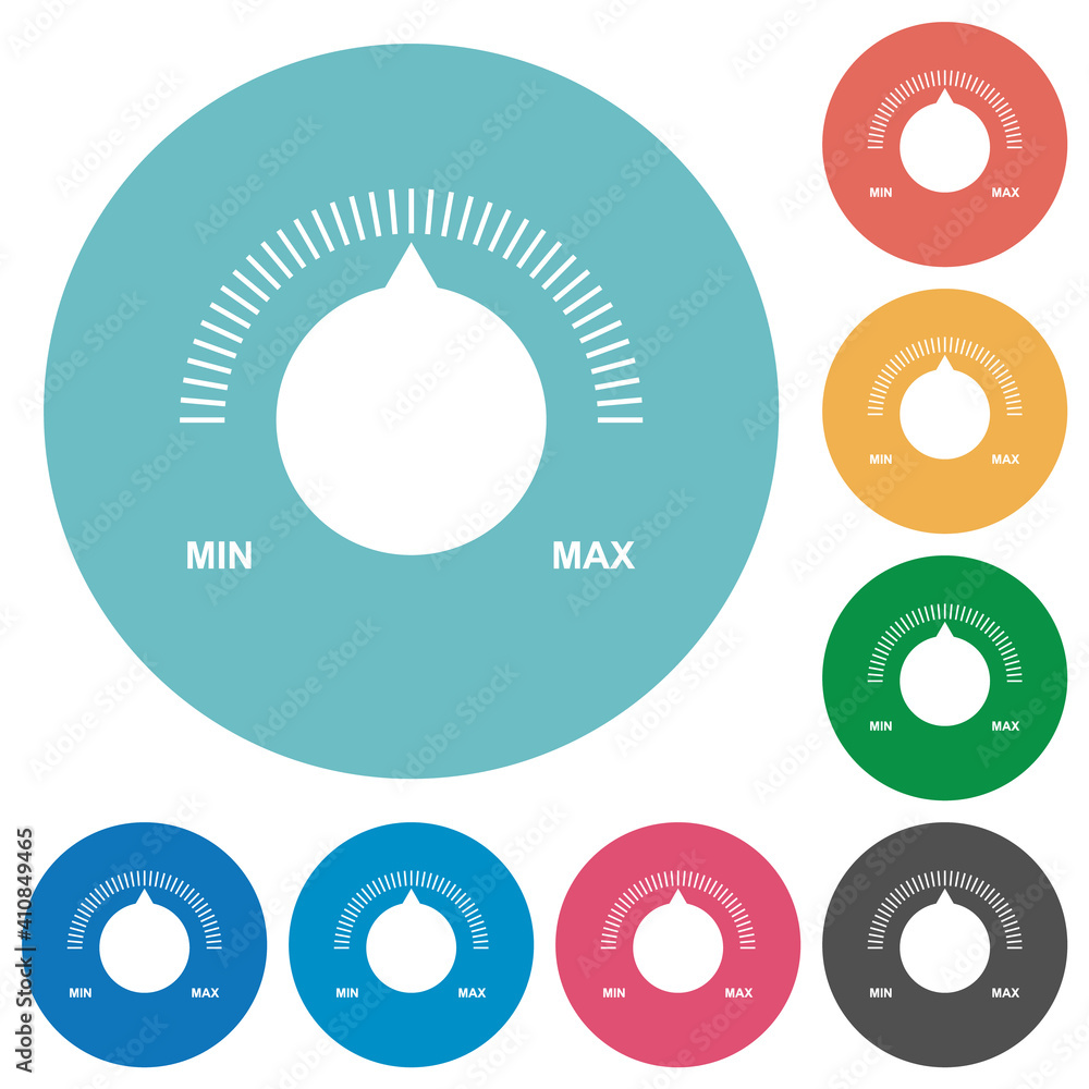 Volume control with captions flat round icons Stock Vector | Adobe Stock