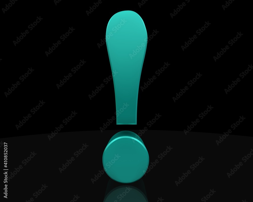Exclamation sign 3d exclamation point exclamation mark ! icon Stock ...