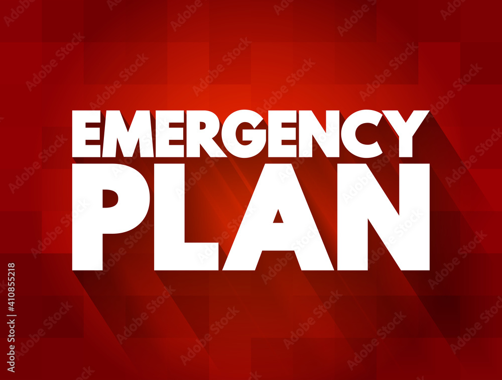 Emergency Plan text quote, concept background Stock Vector | Adobe Stock