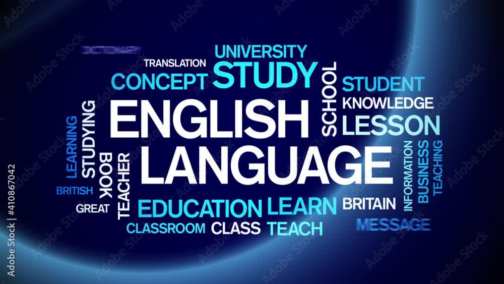 4k English Language Animated Tag Word Cloud;Text Design Animation ...