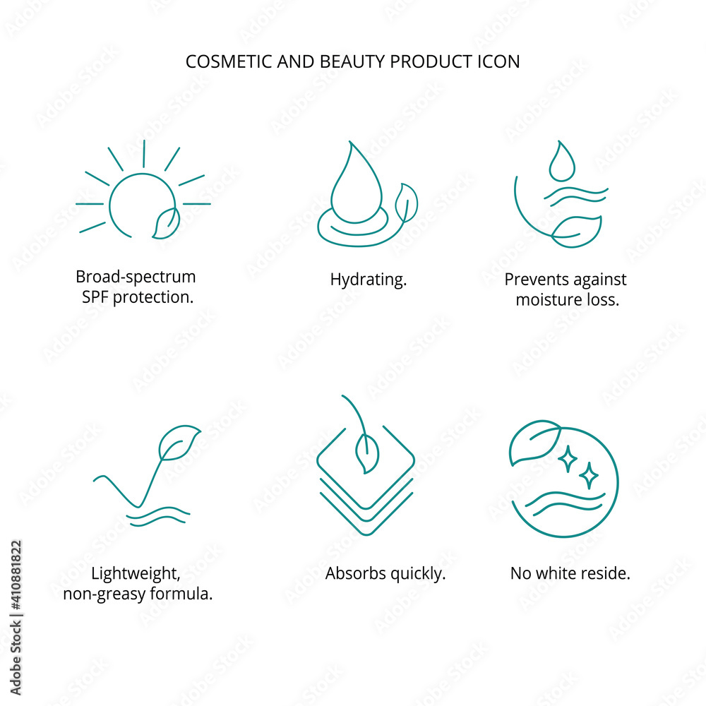 Cosmetic and beauty product icon set for web, packaging design. Vector ...