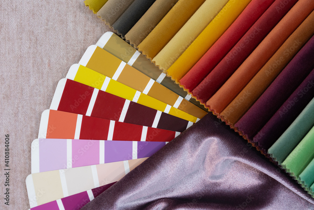 Multi Color guide palette with fabric samples. Stock Photo | Adobe Stock