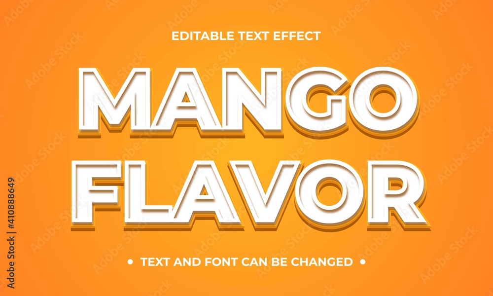 Mango font effect. Editable effect for font and graphic with yellow ...