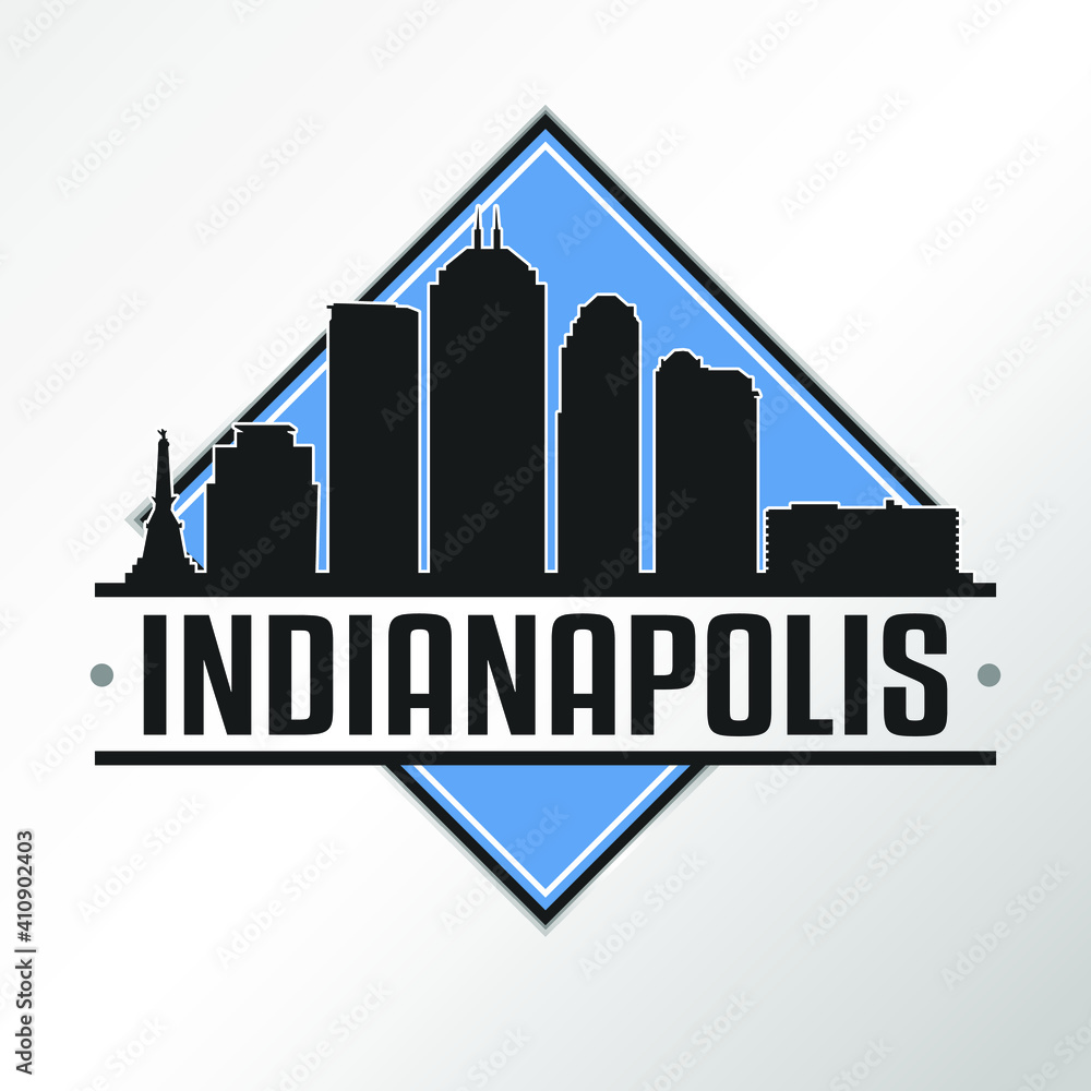 Indianapolis Indiana Skyline Logo. Adventure Landscape Design. Vector ...