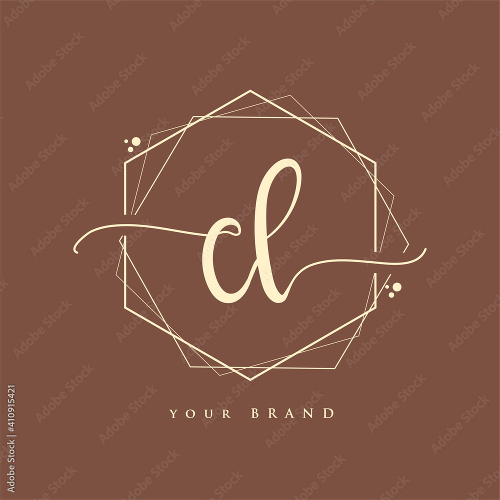 CL Initial handwriting logo. Hand lettering Initials logo branding ...