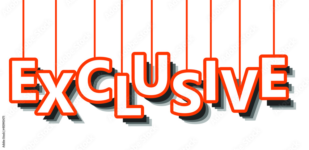 Exclusive Word Text Design Icon Label Design Vector Stock Vector ...