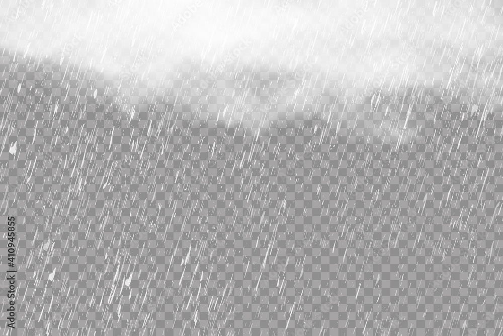 Rain transparent template background. Falling water drops texture ...