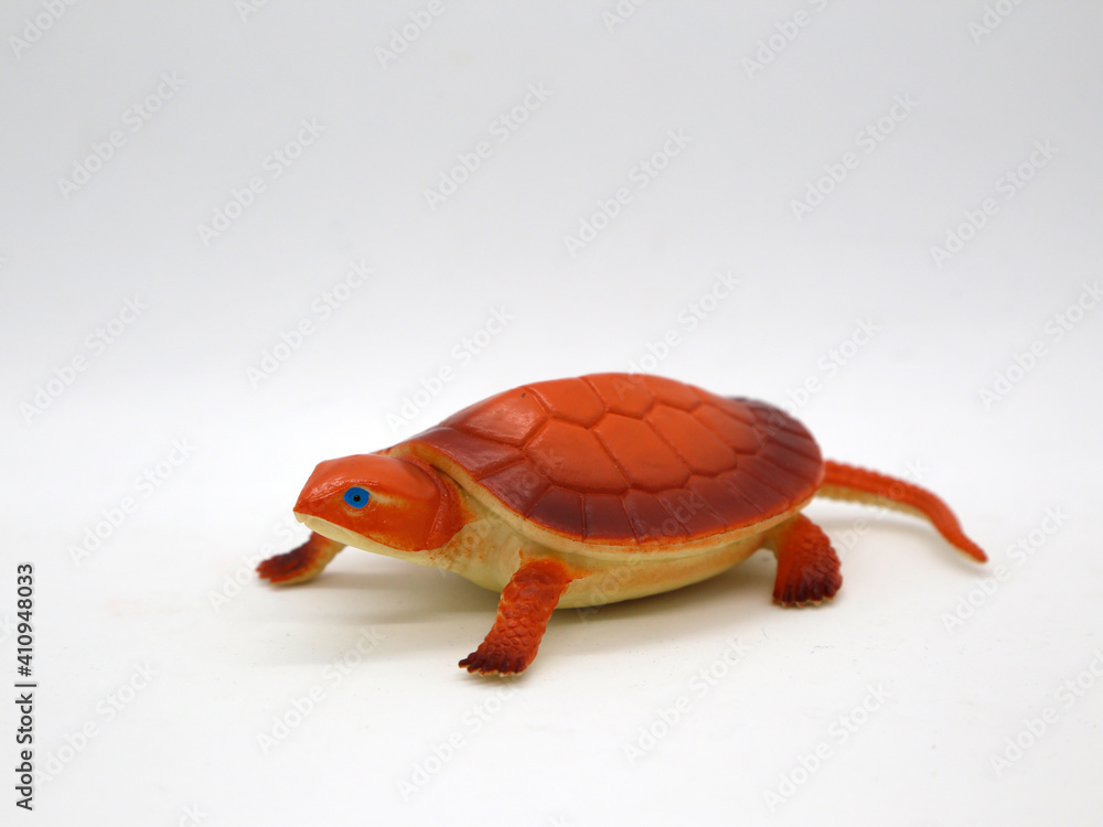 Turtle with a tail. Lizard tortoise. Red turtle. Realistic toy turtle ...