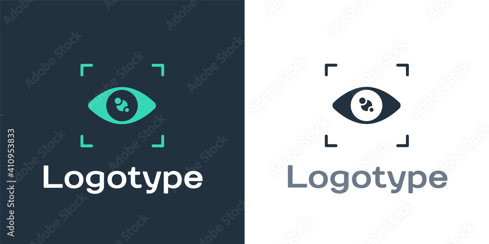 Vecteur Stock Logotype Eye scan icon isolated on white background ...