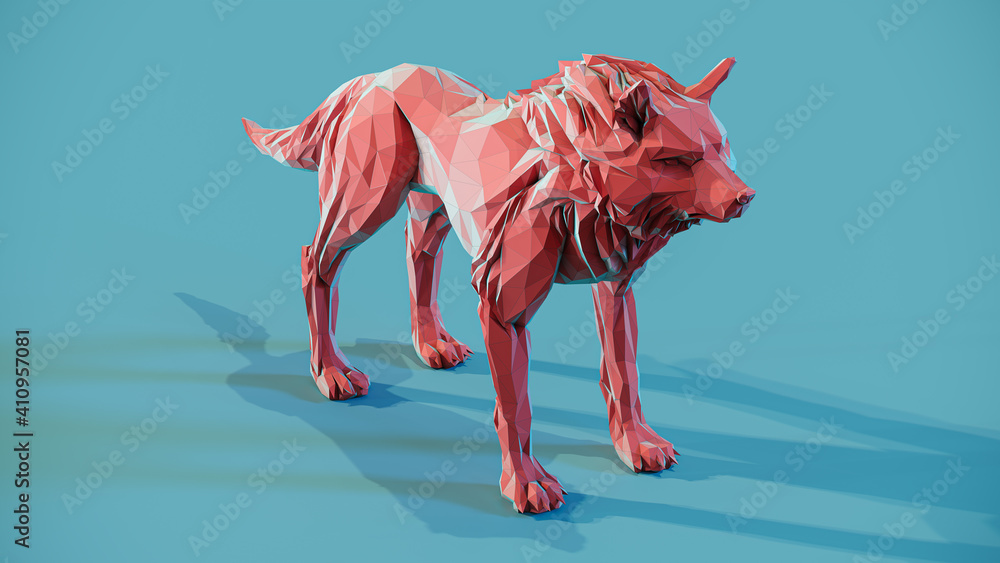Wolf Low Poly Papercraft Stock Illustration | Adobe Stock