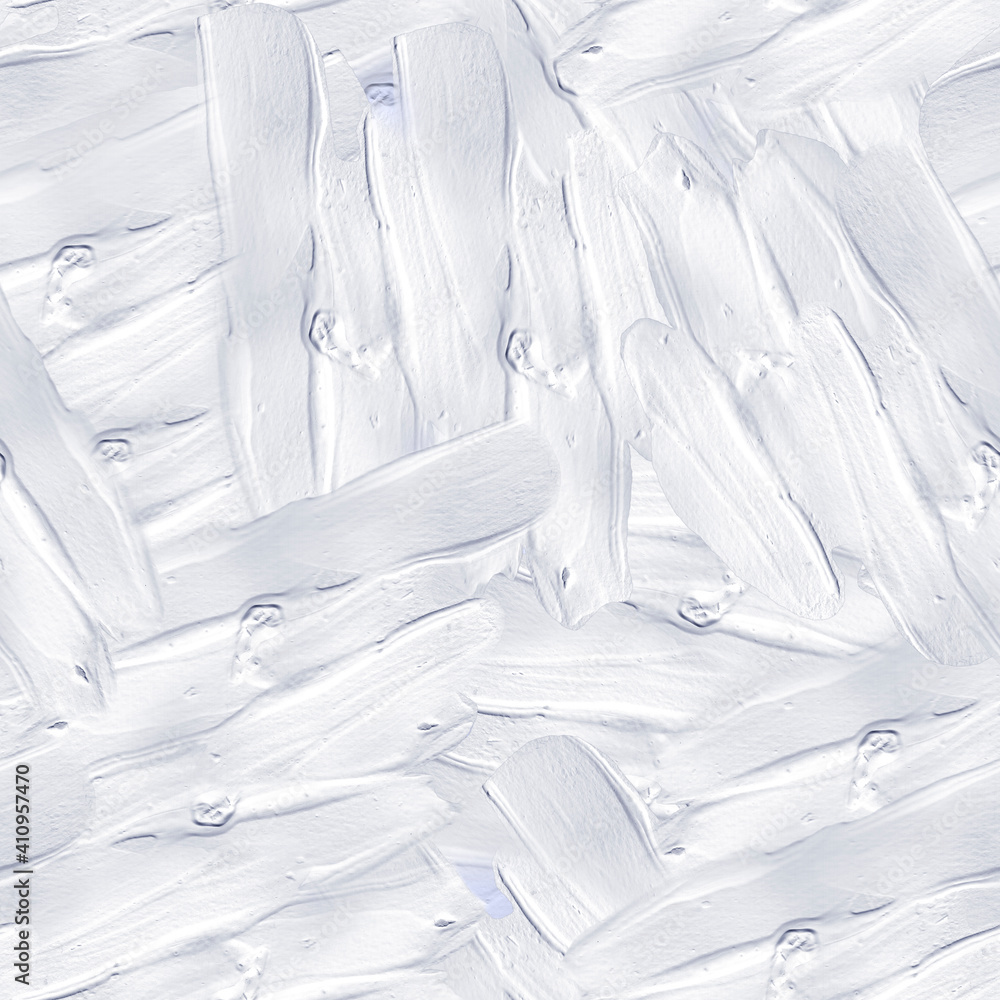 Abstract white seamless pattern from brush strokes of acrylic paint ...