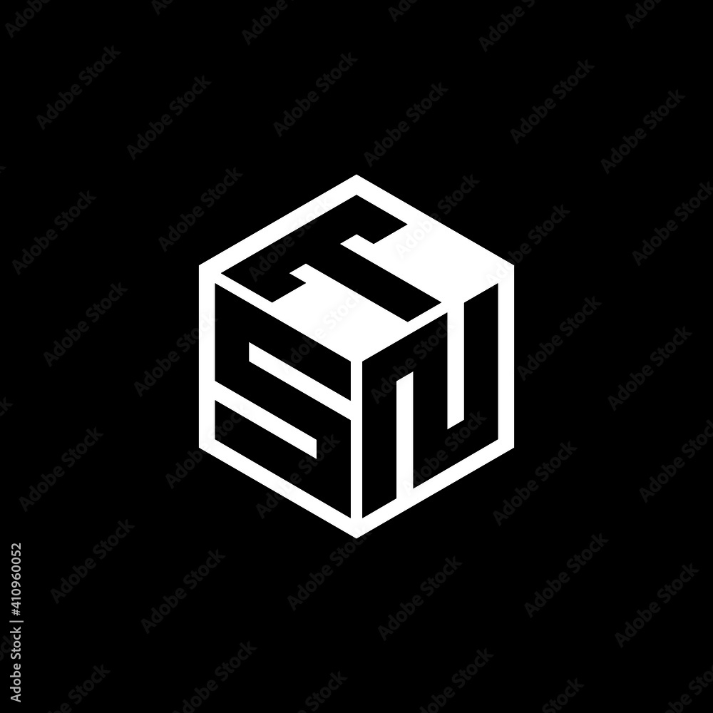 Vecteur Stock SNT letter logo design with black background in ...