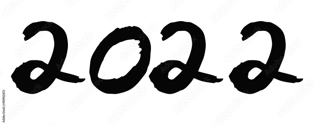 2022 hand writing ink for new year. Happy new year of the Tiger ...