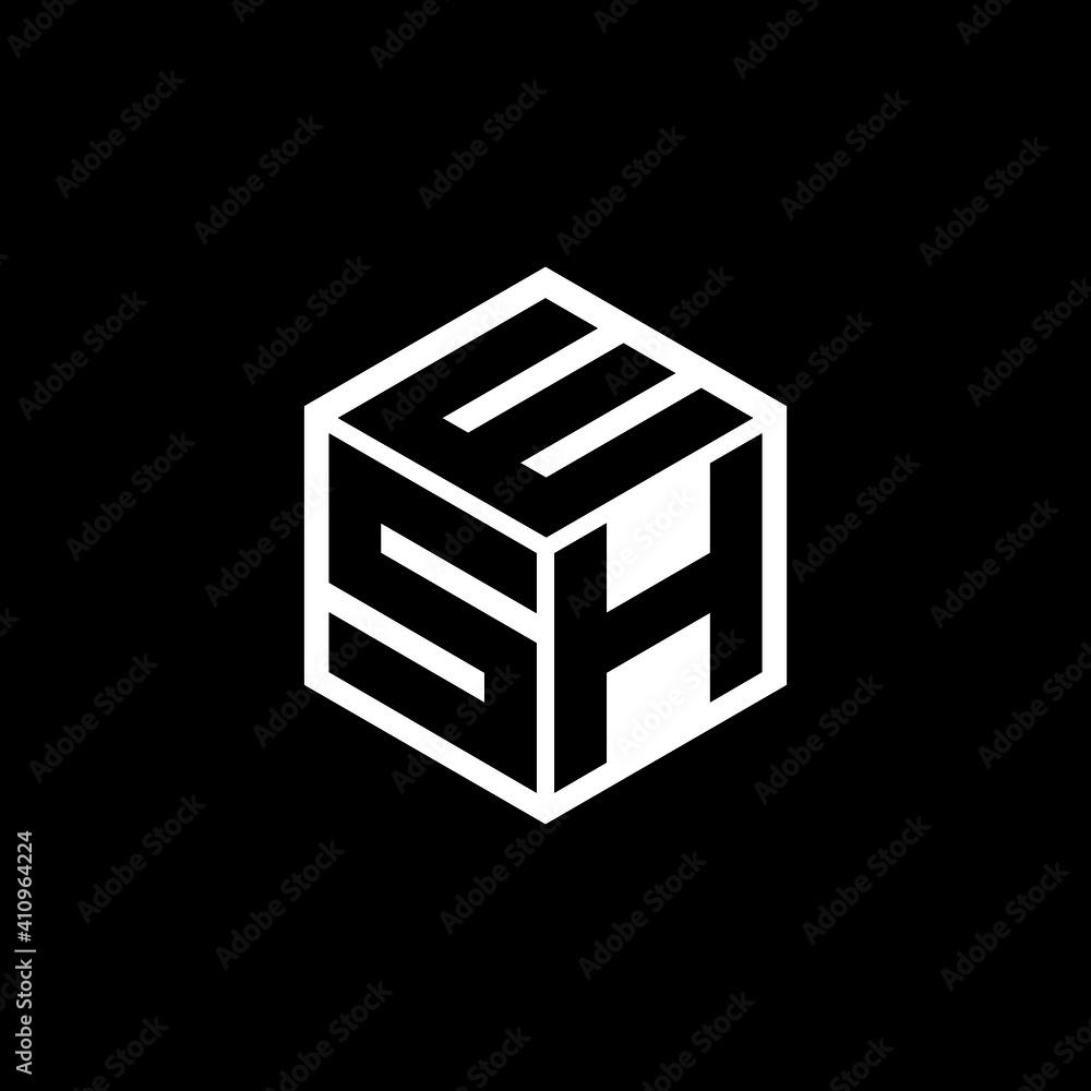 Vettoriale Stock SHE letter logo design with black background in ...