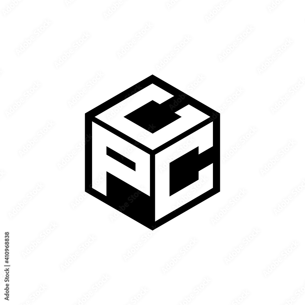 PCC letter logo design with white background in illustrator, cube logo ...