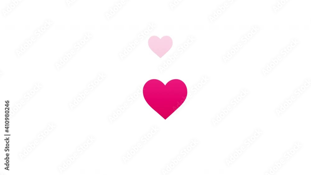 2d pink heart symbol flying animation, seamless looping, Valentine's ...