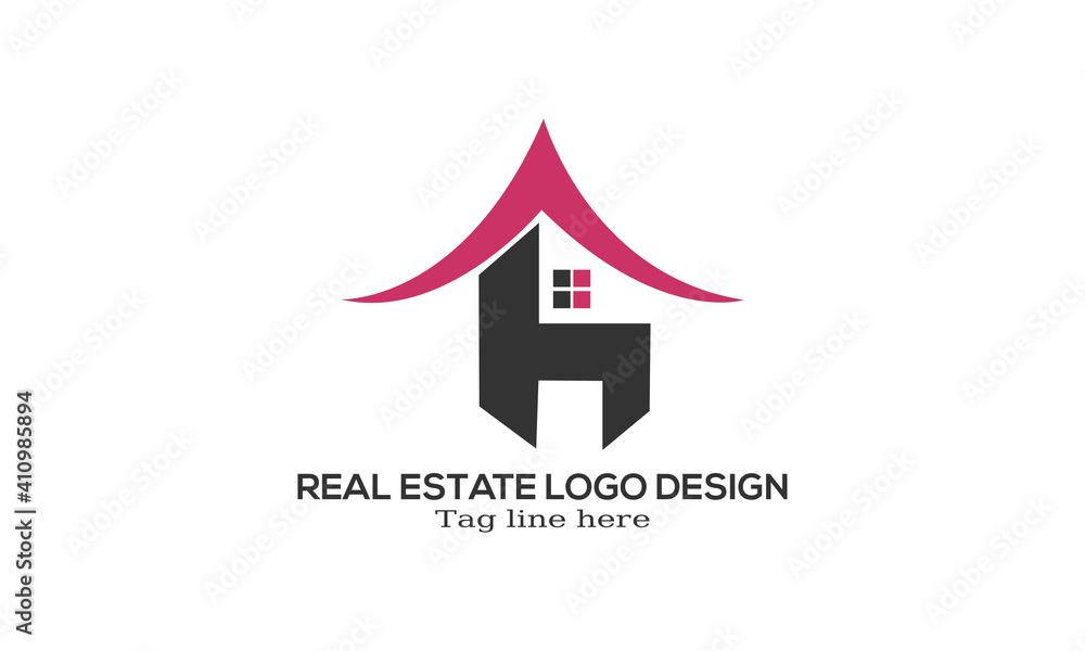 house logo design real estate logo design. Stock Vector | Adobe Stock