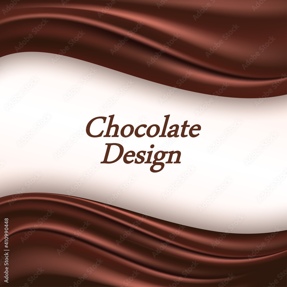 Chocolate wavy background. Milk chocolate swirls waves with smooth ...