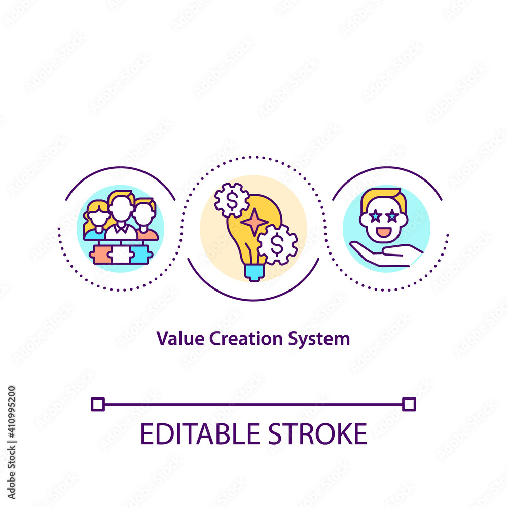Value creation system concept icon. Importance of organization for ...