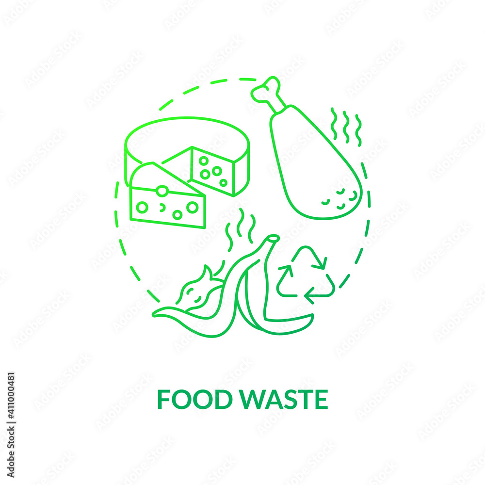 Food waste concept icon. Organic waste type idea thin line illustration ...
