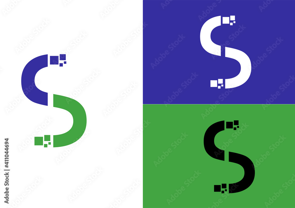 Font Vector Graphic Of initial letter s block logo. modern icon ...