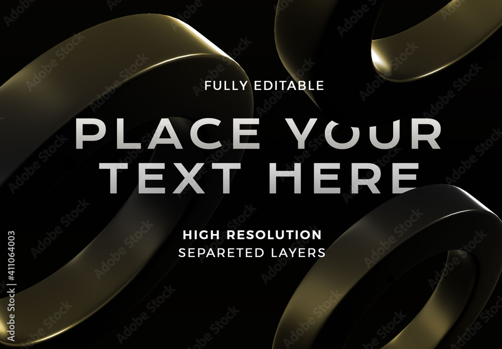 three Dark Green Antigravity Rings Floatingin Dark Space Mockup Stock ...