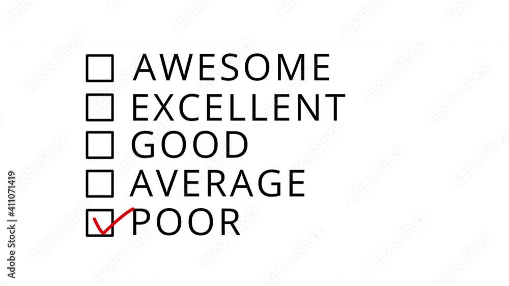 Poor Customer Satisfaction Survey or Rating and Review Animation on ...