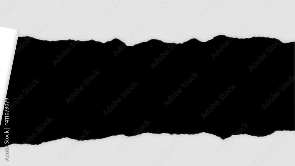 White Paper Ripping Animation on Black Background and Green Screen ...