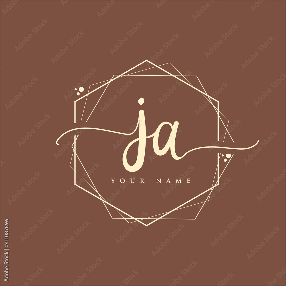 JA Initial handwriting logo. Hand lettering Initials logo branding, Feminine and luxury logo ...
