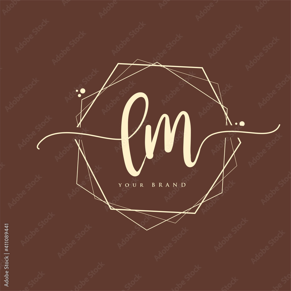 LM Initial handwriting logo. Hand lettering Initials logo branding ...