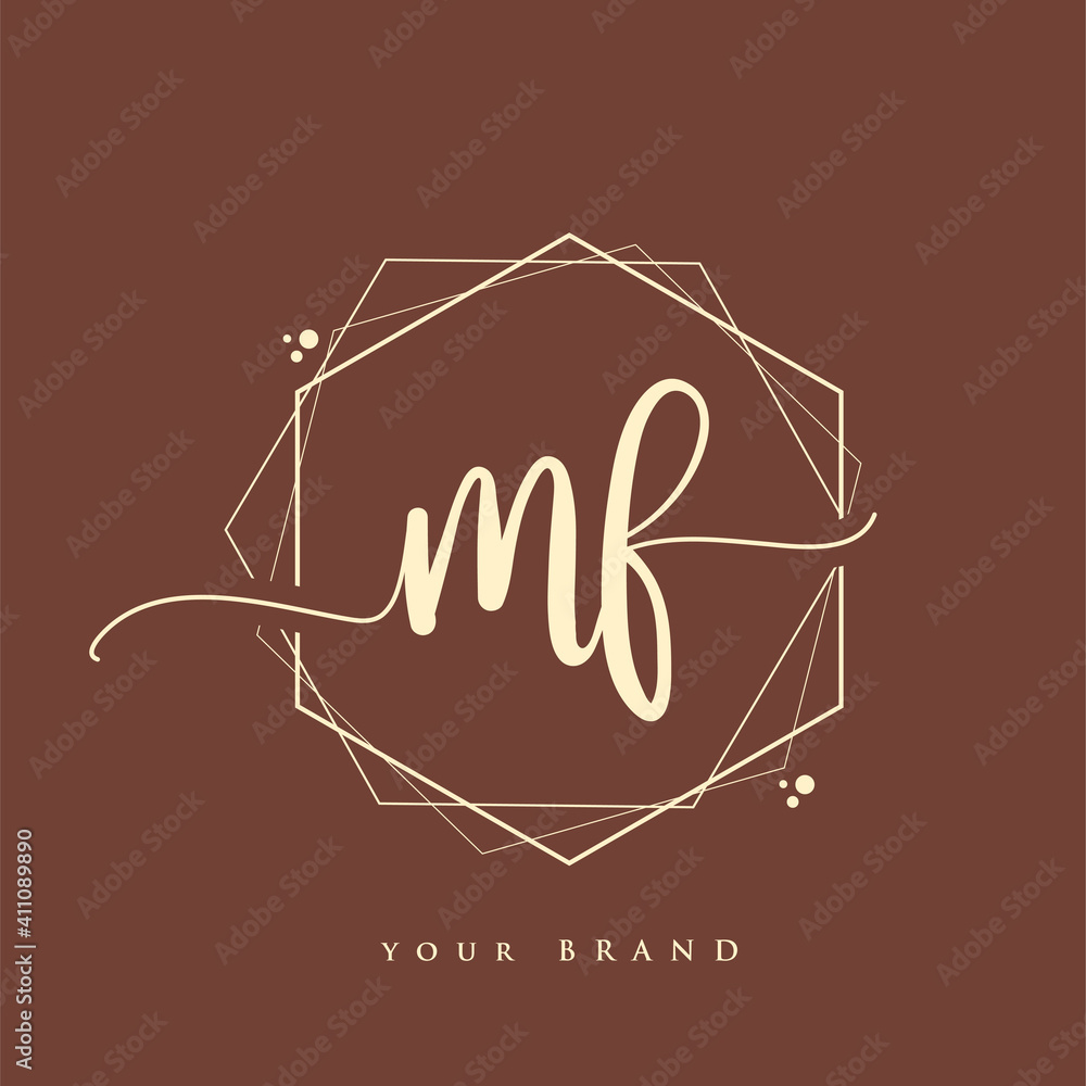 MF Initial handwriting logo. Hand lettering Initials logo branding ...